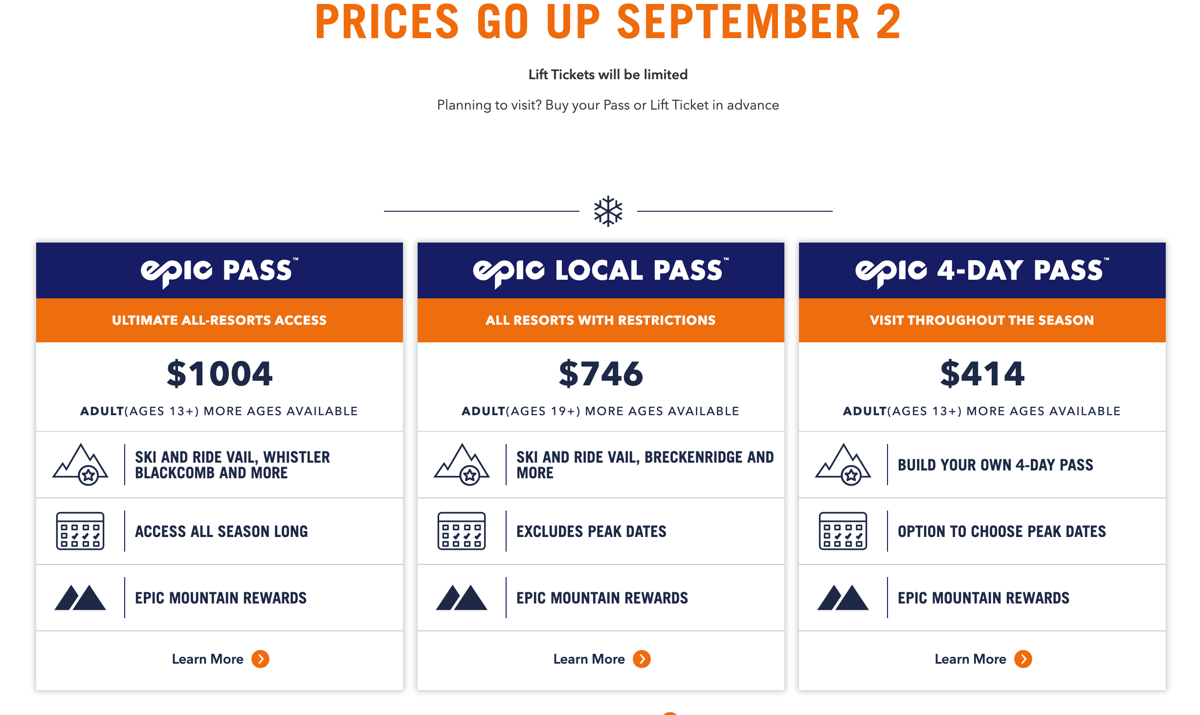 Get your Epic Passes for ski season before the price increases next ...
